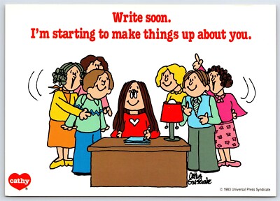 Postcard Cathy Cartoon Write Soon Starting To Make Things Up About You ...