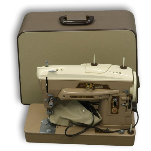 Singer 403A Portable Household Sewing Machine White Brown With Case | eBay