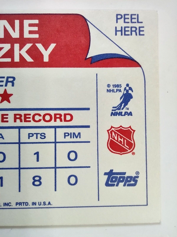 1985-86 Topps Sticker #2 Wayne Gretzky All Star Chewing Gum Edmonton ...