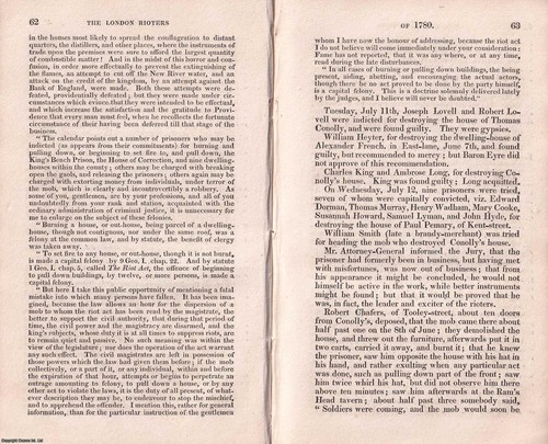 THE LONDON RIOTERS OF 1780 : THE GORDON RIOTS. DISBOUND FROM CELEBRATED ...