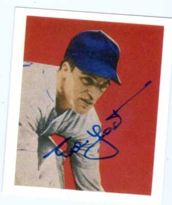 Ed Yost autographed baseball card (Senators) 1949 Bowman Reprint #32 ...