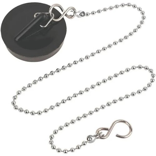 E2trade Universal Rubber Bath Plug and Chain - Bathroom Sink Plug Drain ...