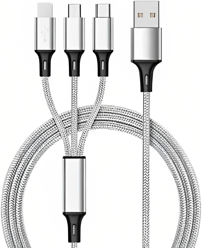 3 in1 Multi Head USB Charger Charging Cable for Most Devices - 5 ...