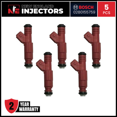 Reman Bosch Fuel Injectors Set (5) 0280155759 for 1996-1998 Volvo 2.4L ...