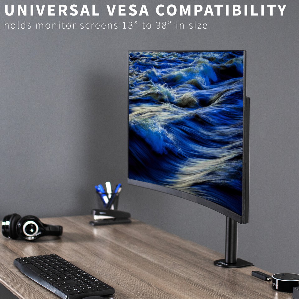 VIVO Single Monitor Adjustable Tilt Desk Mount Stand for 1 LCD Screen ...