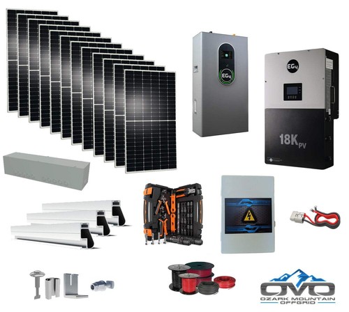 6KW Complete Offgrid Solar Kit + EG4 18kPV Inverter + 14.3KW 48V EG4 ...