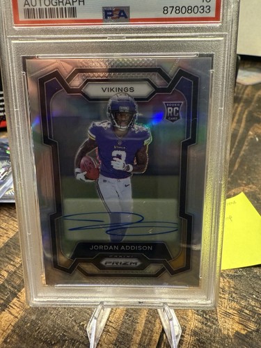 2023 Prizm Jordan Addison Silver Prizm Rookie Auto RC #368 PSA 10 GEM ...
