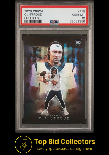 CJ STROUD PSA 10 2023 PANINI PRIZM PROFILES RC ROOKIE #P15 CASE HIT GEM ...