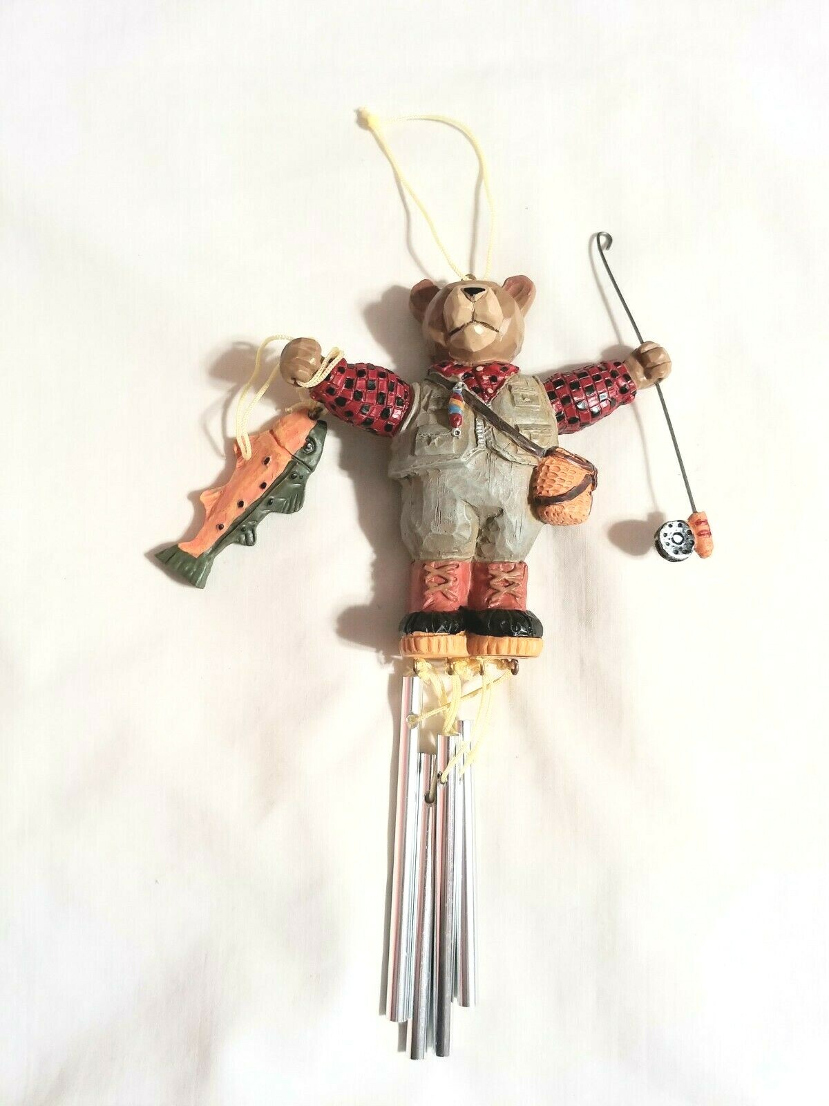 Sara St. Claire Fishing Bear Windchime | eBay