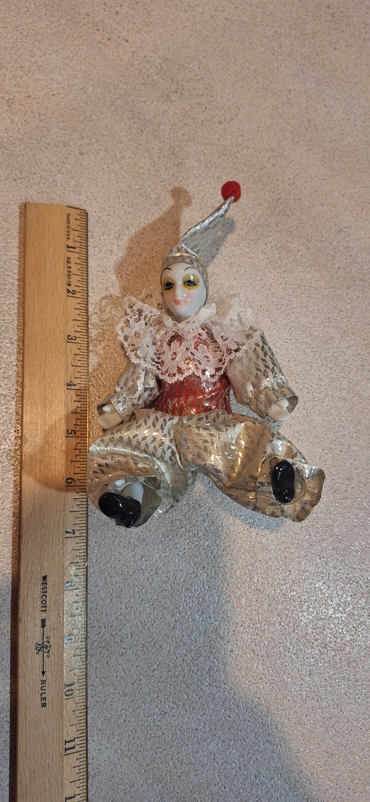 Vintage Porcelain Jester Clown Doll Figuring Painted Face | eBay