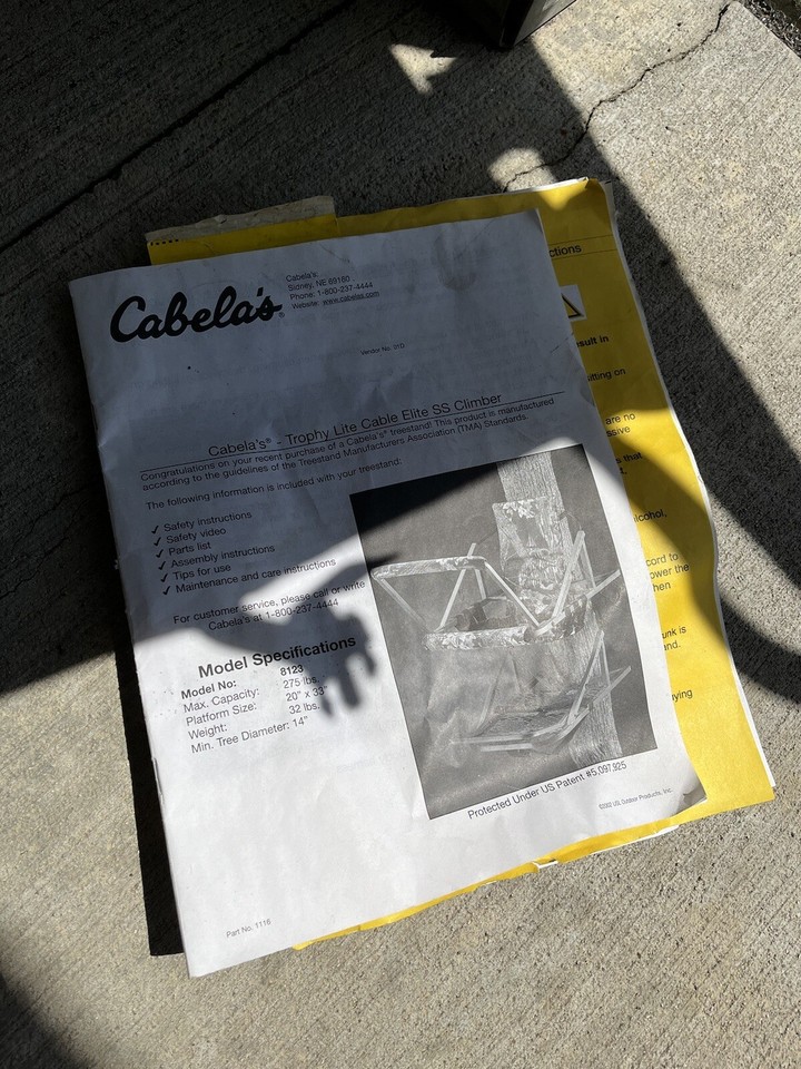 Cabela's Trophy Lite Cable Elite SS Climber Tree Stand For Hunting | eBay