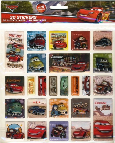 CARS - DISNEY PIXAR - 3D Aufkleber Set 25 Stickers Sheet - Neu | eBay
