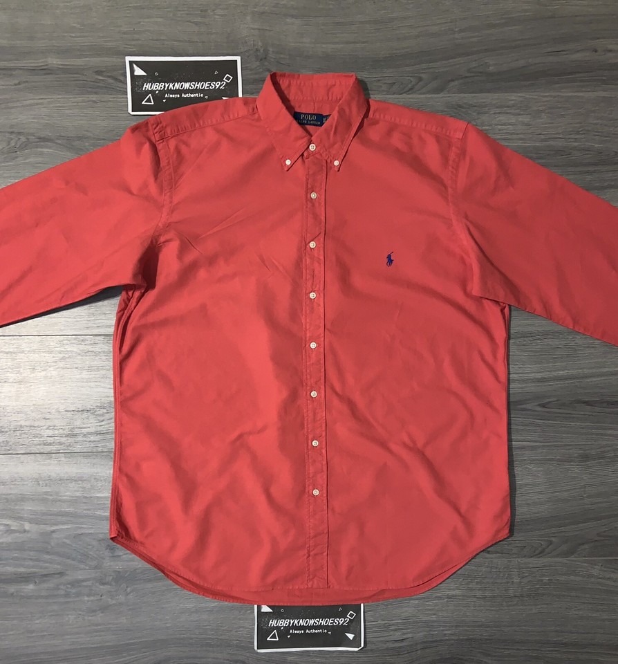 RALPH LAUREN Mens Big & Tall Red Classic-Fit Garment-Dyed Oxford Shirt ...