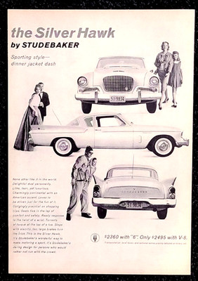 Studebaker Silver Hawk Original 1959 Vintage Print Ad Wall Art | eBay