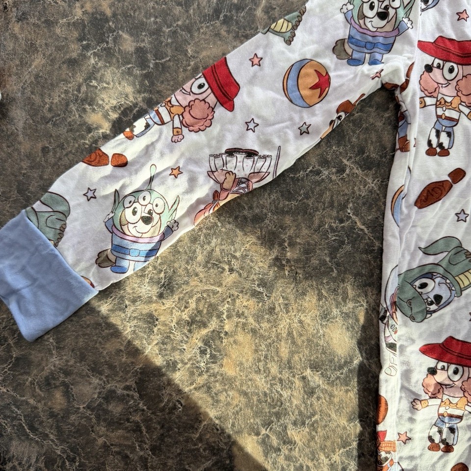 Baby Bean & Co Bamboo Pajamas Toy Story/Bluey Mashup Toddler 3T 2 Piece ...