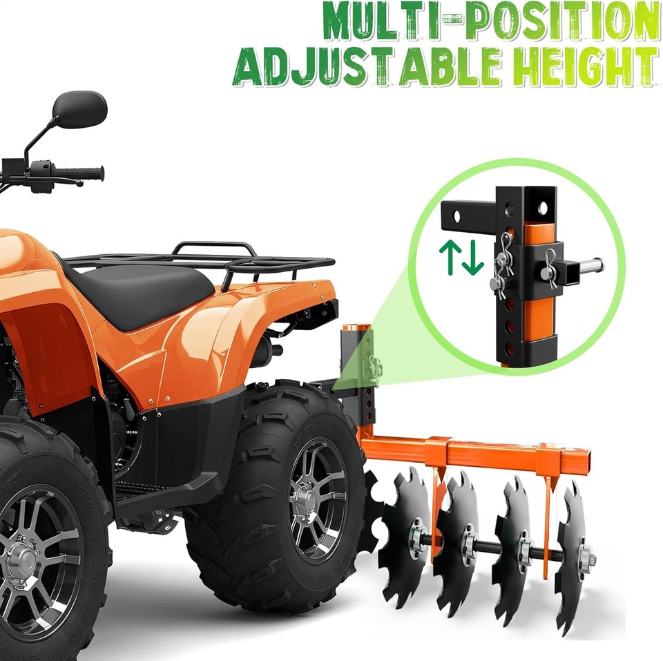 Heavy-Duty 28/32" Disc Plow Harrow Mount 2" Receiver Hitch Mount for ...