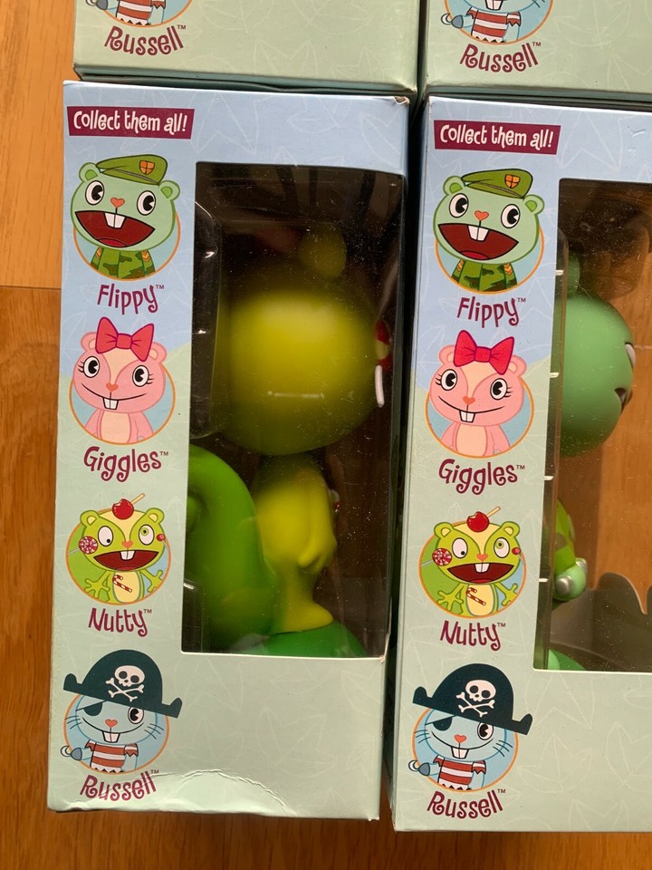 4PCS SET FUNKO HAPPY TREE FRIENDS WACKY WOBBLER RUSSELL FLIPPY GIGGLES ...
