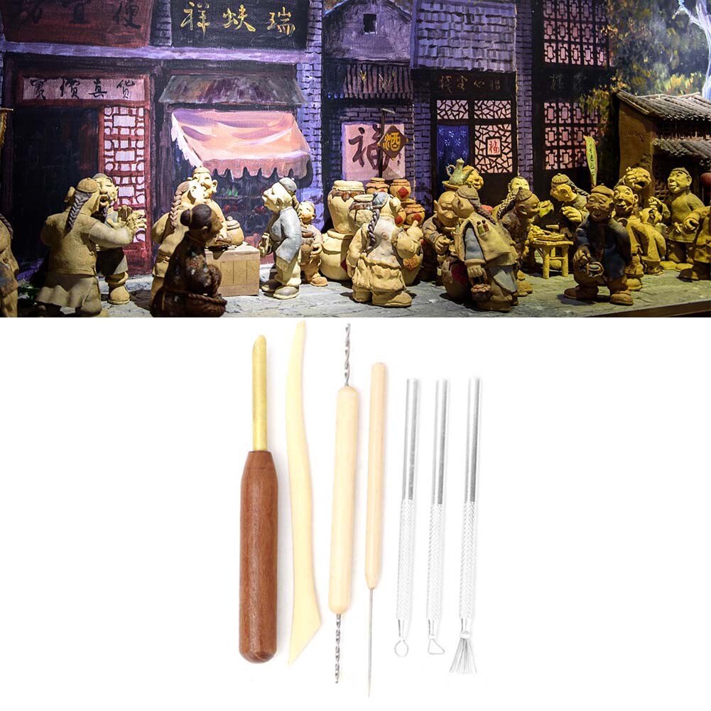 7x Clay Sculpting Set Pottery Carving Sculpture Shaping Tool Art Craft ...