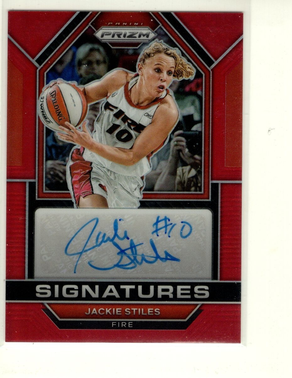 2023 PANINI PRIZM WNBA BASKETBALL Jackie Stiles Signatures Red Prizm ...