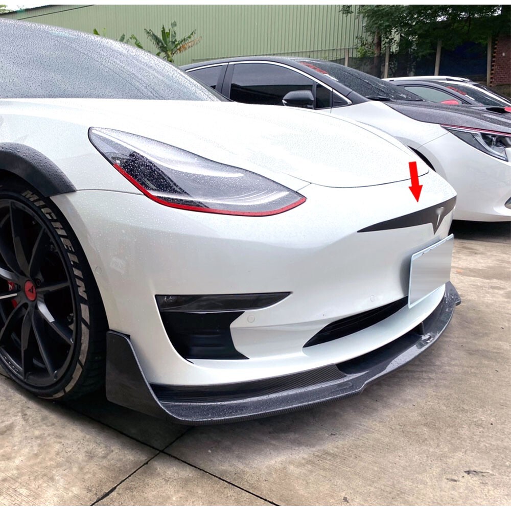 For Tesla Model 3 4DR Fastback Front Grille Look Sticker Matte Black ...