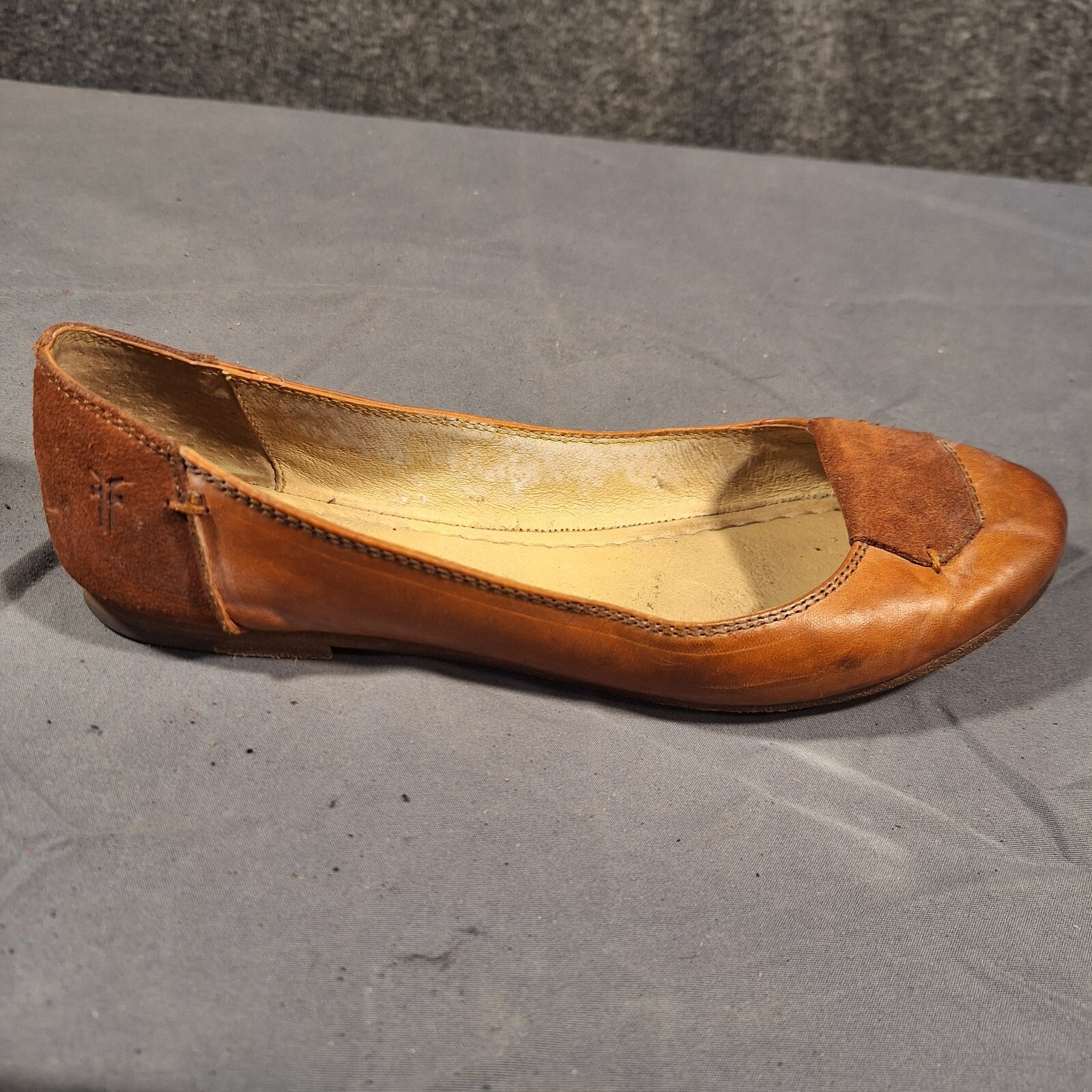 Frye Ballet Flats Loafers Slip On Shoes Womens 7.5 B Brown Leather Pre ...