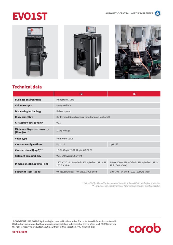 COROB EVO1ST DISPENSER * AUTOMATIC PAINT DISPENSER TINTER | eBay