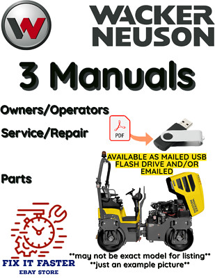 WACKER NEUSON RSS800A SINGLE DRUM ROLLER OPERATORS SERVICE PARTS MANUAL ...