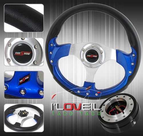 320mm Light Aluminum Jdm Steering Wheel + 1.5" Slim Quick Release ...