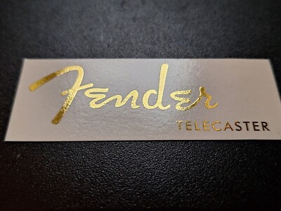 2-Pack Telecaster Headstock Decal Fender Style for Guitars Solid Gold ...