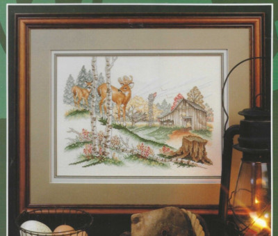 THE WARY APPROACH--Deer--Forest--Barn-Stoney Creek--Counted Cross ...