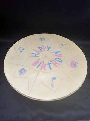 Vintage Happy Birthday Musical Rotating Cake Platter Music Box Cake ...