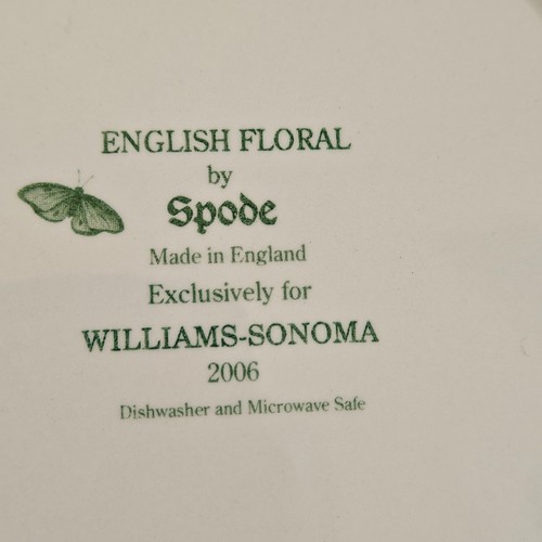Spode English Floral 9.25” Salad Plates Butterfly Bee Williams Sonoma 3 ...