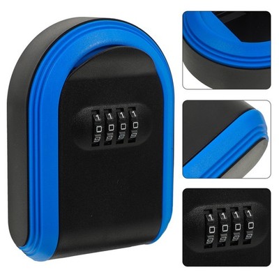 Resettable Combination Code Lock Box For Keys Wall Mount Plastic Blue ...