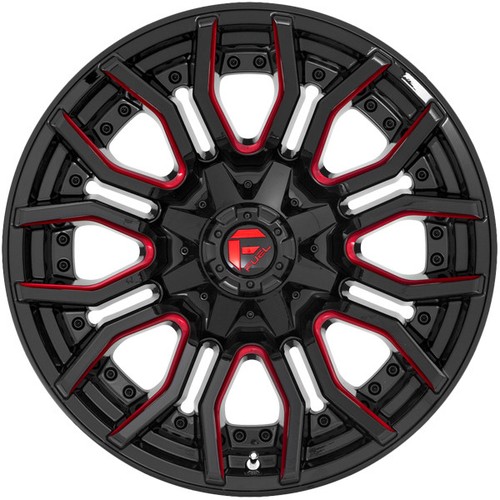 (Set of 4) Fuel D712 Rage 22x10 8x6.5" -18mm Black/Red Wheels Rims 22 ...