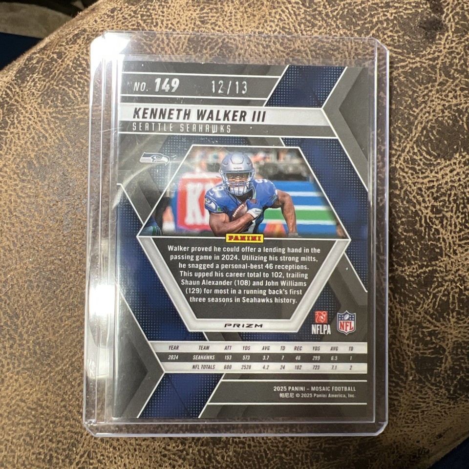 2025 Mosaic Football Green Spectris Kenneth Walker III 12/13 | eBay