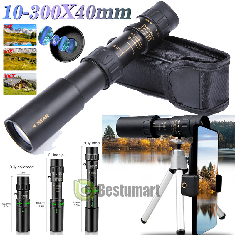 10-300X40mm Monocular Cell Phone Camera Telephoto Lens+Tripod For ...