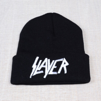 SLAYER LOGO BEANIE SKULL CAP ROCK METAL NEW! white lettering | eBay