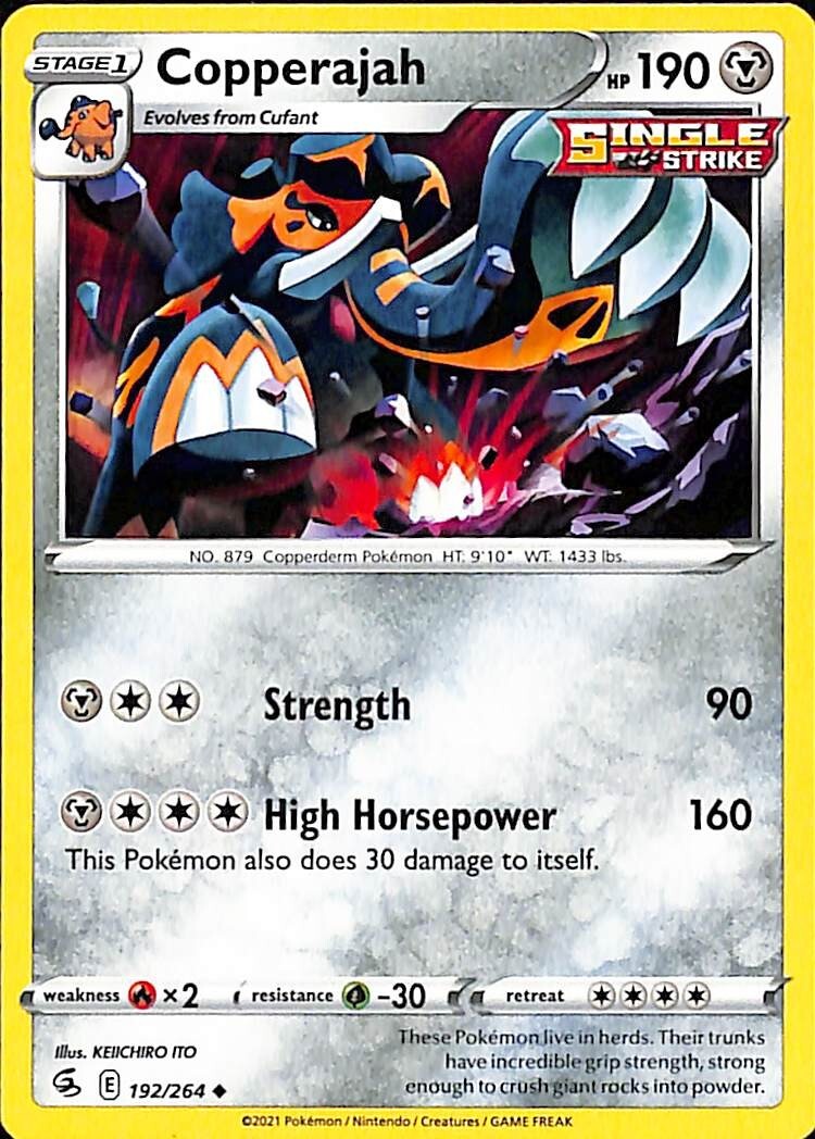 Copperajah 192/264 - Fusion Strike - Uncommon - Pokemon Card TCG - NM ...