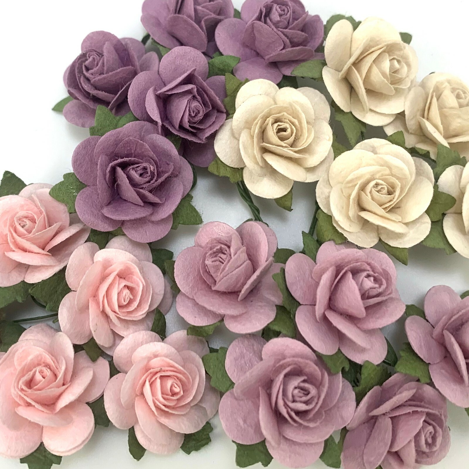 1"/2.5cm Mulberry Open Rose Paper flower Wedding Scrapbook Craft (R6-4 ...