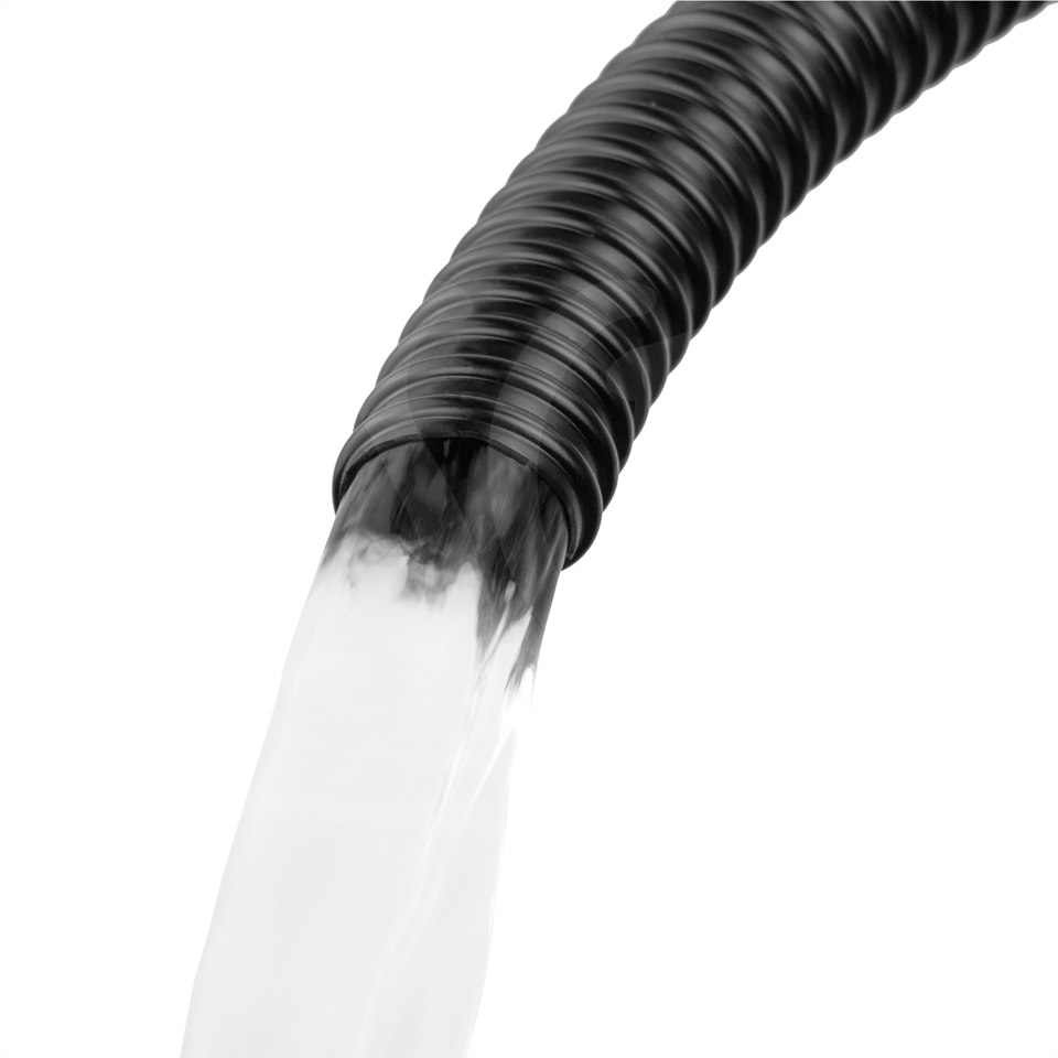 2 inch (50mm) BLACK CORRUGATED FLEXIBLE HOSE FISH POND PUMP MARINE PVC ...