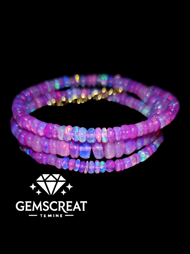 16" Natural Ethiopian Opal Wello Fire Opal Gemstone Bead Necklace ...