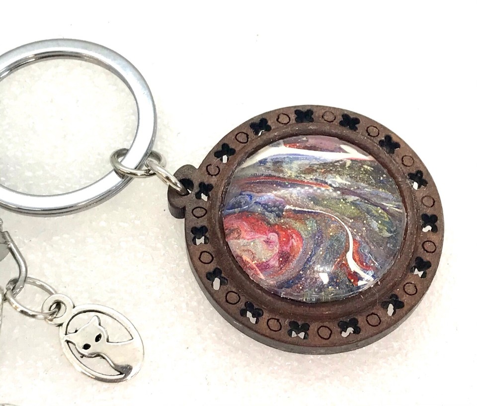Handmade Key chain key rings charm unique gift idea wearable art ...
