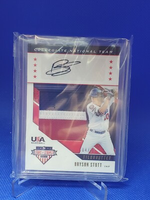 2019 USA Stars and Stripes Bryson Stott Jersey Patch Auto 4/10 ...