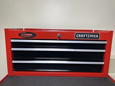 Craftsman 3 Drawer 12" Middle Tool Box Mid Intermediate Chest Red USA ...
