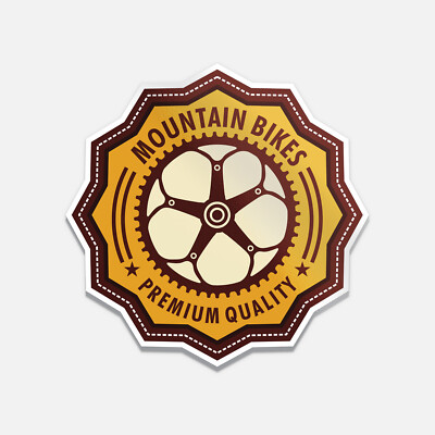 Vintage Bicycle Label Mountain Bikes Vinyl Sticker Decal | eBay