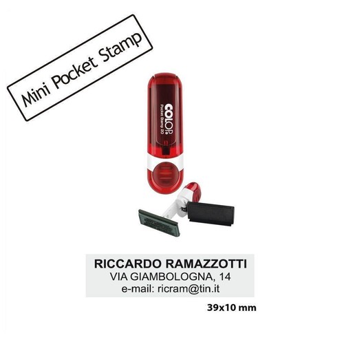 Colop Pocket Stamp Mini - Personalized Self Inking Stamp - 10x39mm | eBay