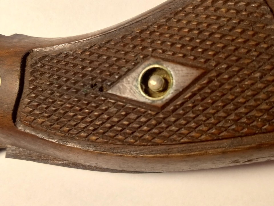 Vintage 50 122 Smith & Wesson Walnut Revolver Grips Fit Rite Box Pistol ...