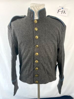 Civil War Confederate Grey Wool Shell Jacket with Blue Trim - Size 40 ...
