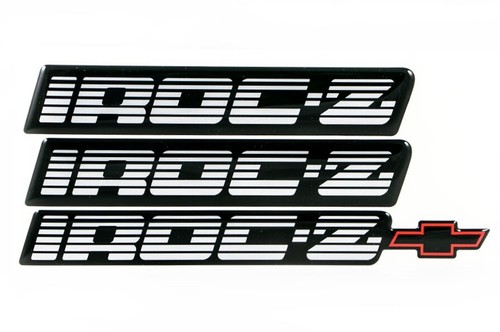 82-92 Camaro IROC-Z Silver Rocker Panel Rear Bumper Emblem Set ...