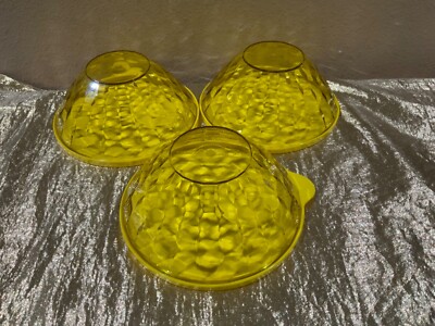 New Beautiful Tupperware Set of 3 Small Acrylic Yellow Prism Bowls ...